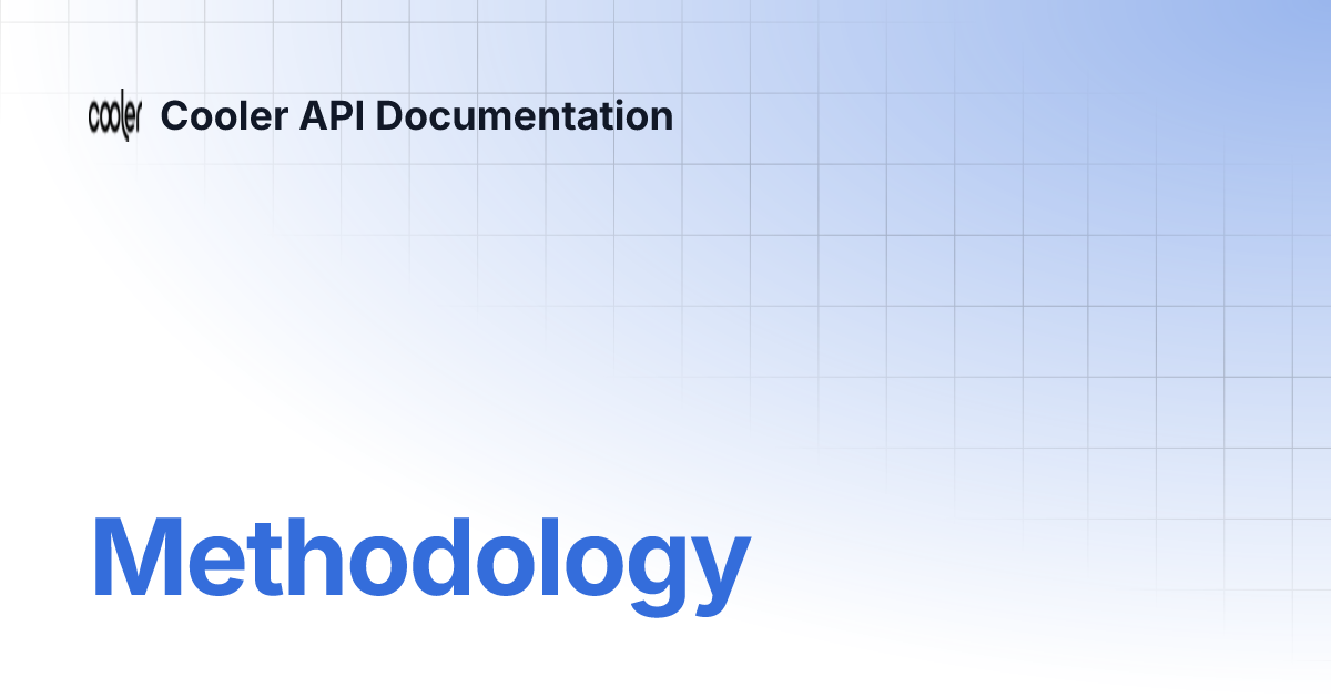 Methodology | Cooler API Documentation
