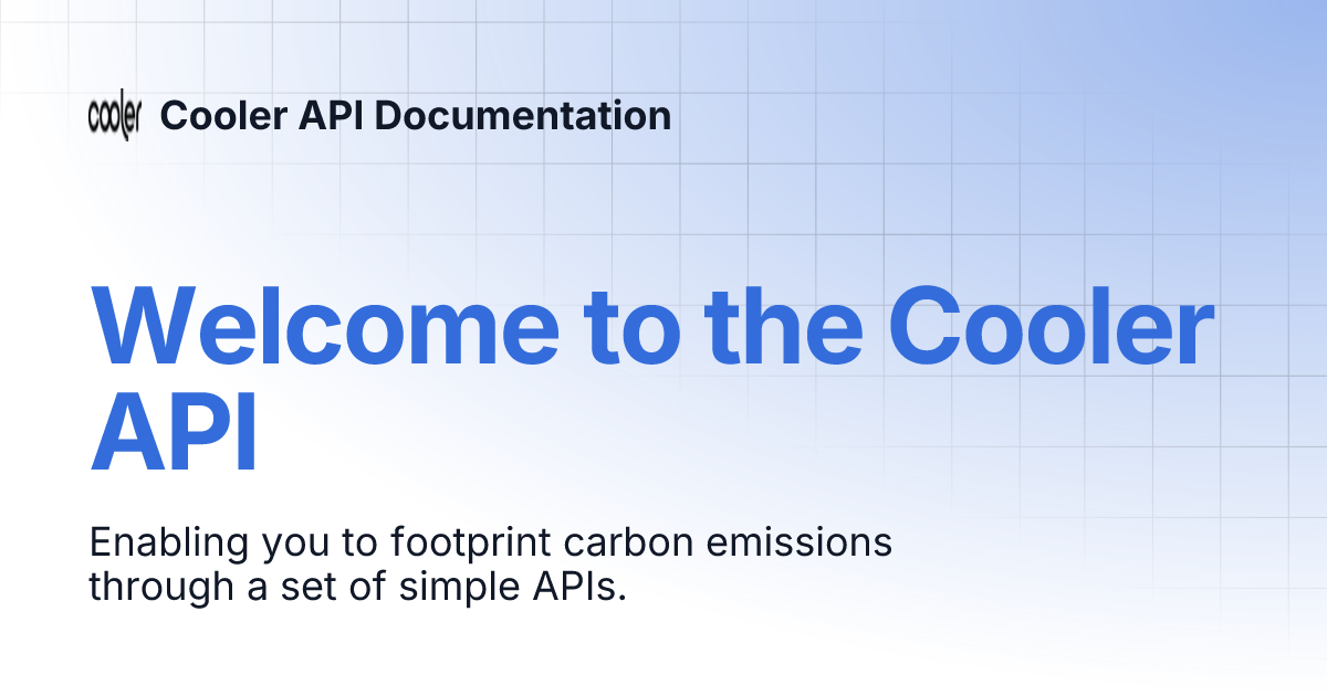 Welcome to the Cooler API | Cooler API Documentation